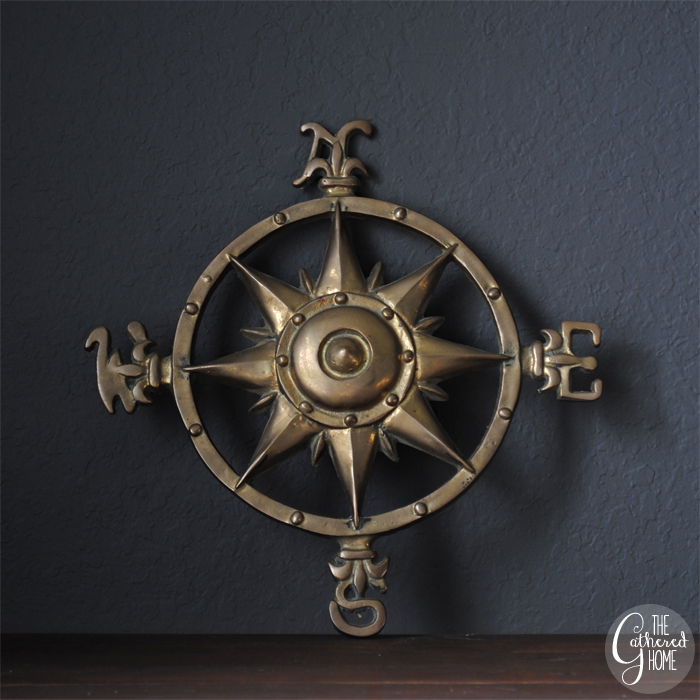 Thrift Score Thursday 69 - Brass Compass Rose