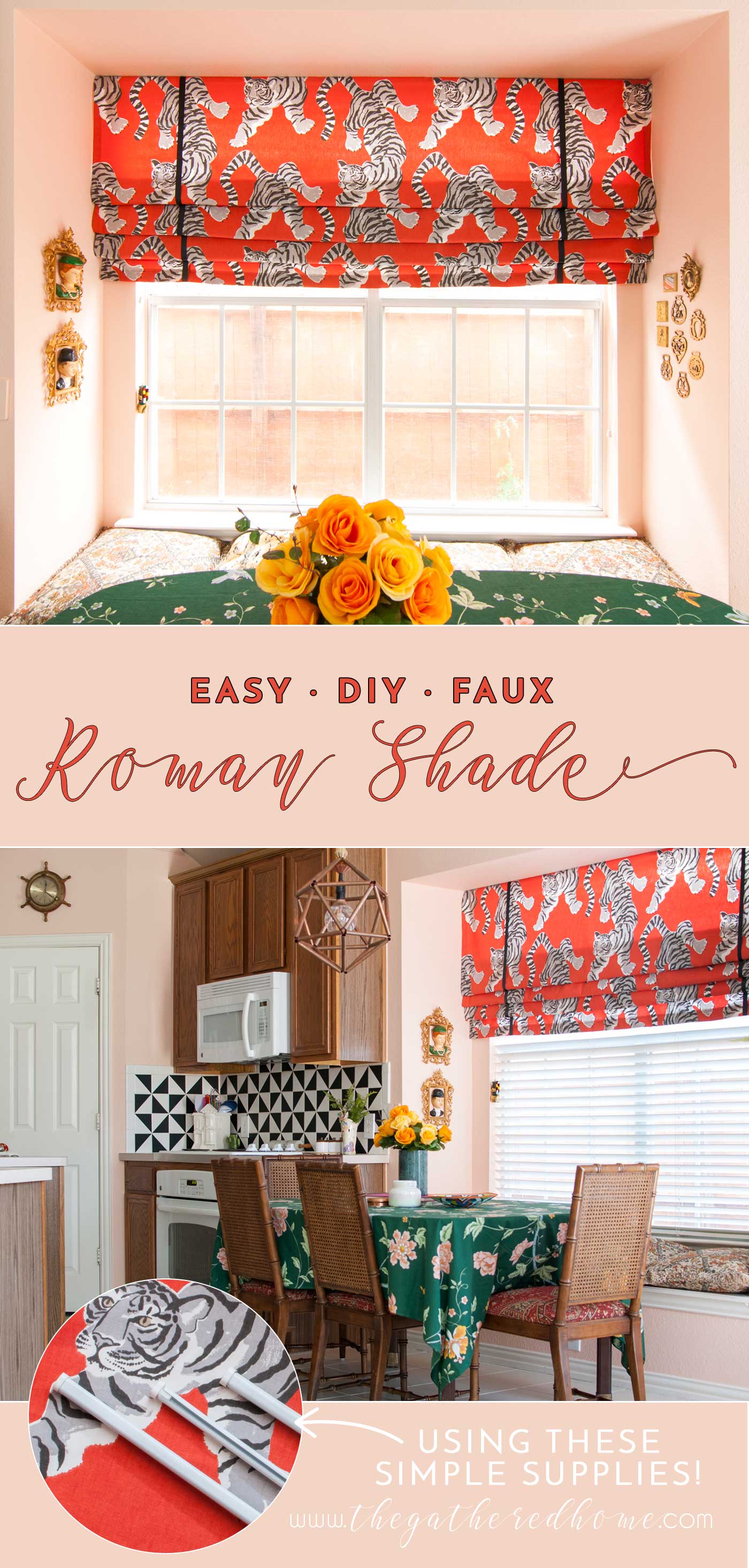 DIY Faux Roman Shade - The Gathered Home